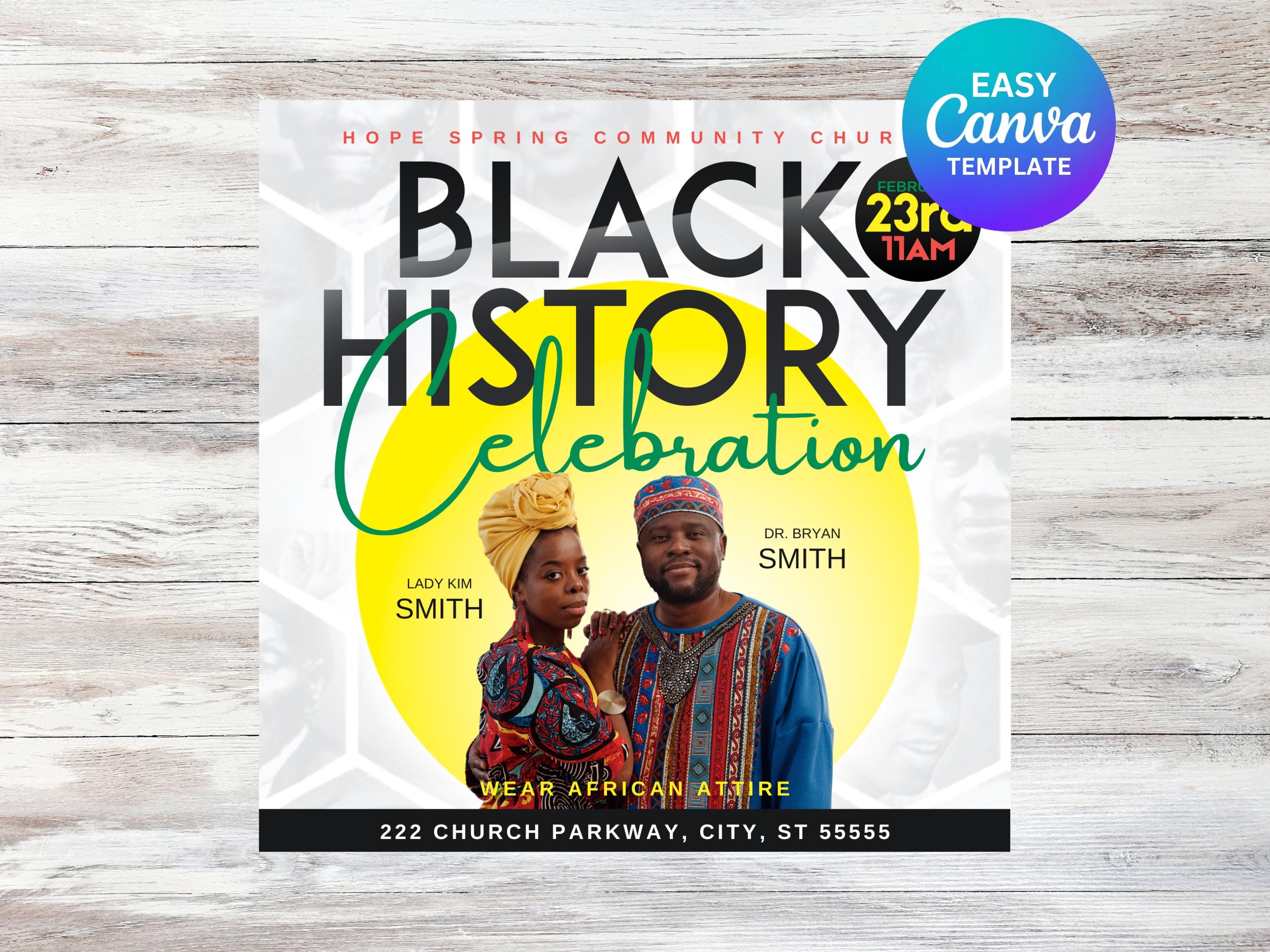 Black History Service Flyer | Digital Download | Black History Month ...
