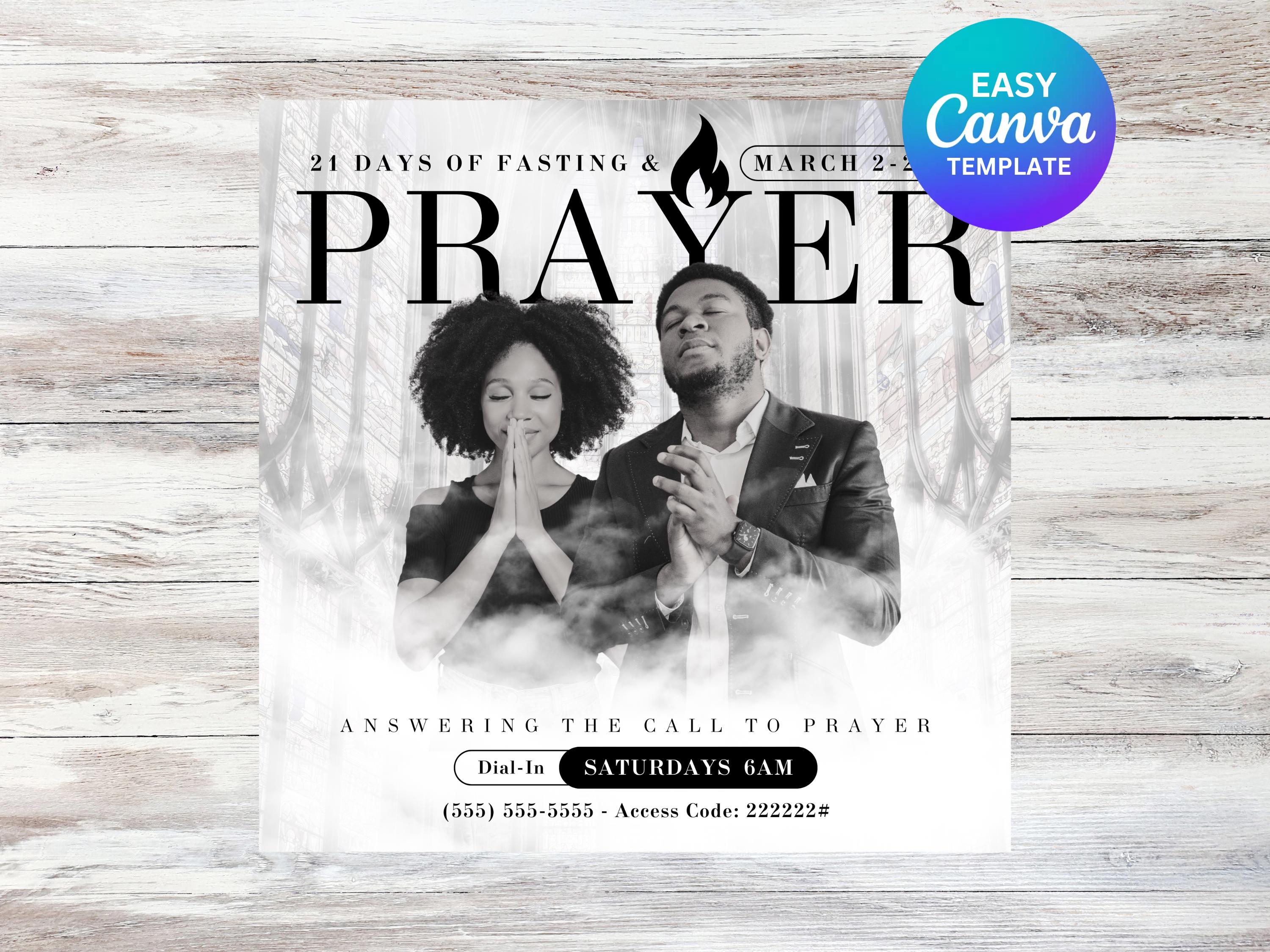 Prayer Flyer | Digital Download | 21 Day Fasting & Prayer | Social ...