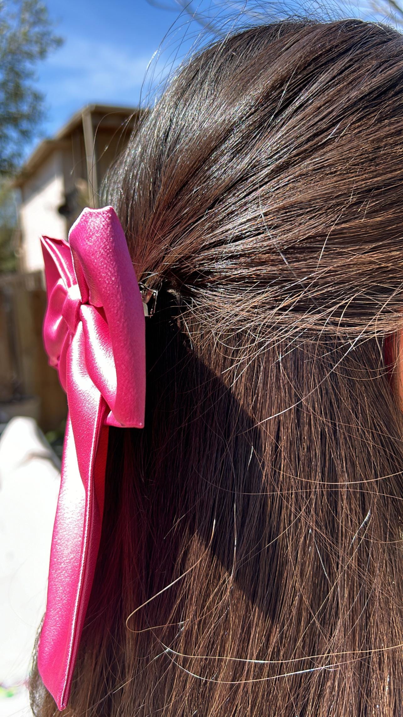 Hot Pink Hair Bow, Satin Hair Bow, Hair Bow for Women, Hair Bow for ...