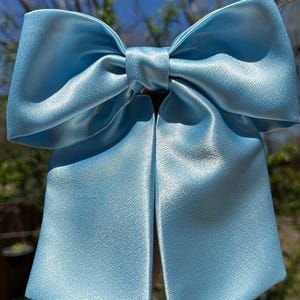 Light Blue Hair Bow, Satin Hair Bow, Hair Bow for Women, Hair Bow for ...