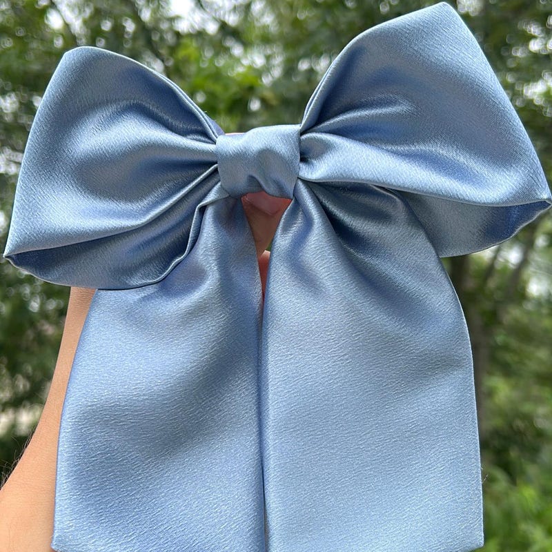 Light Blue Hair Bow - Etsy UK