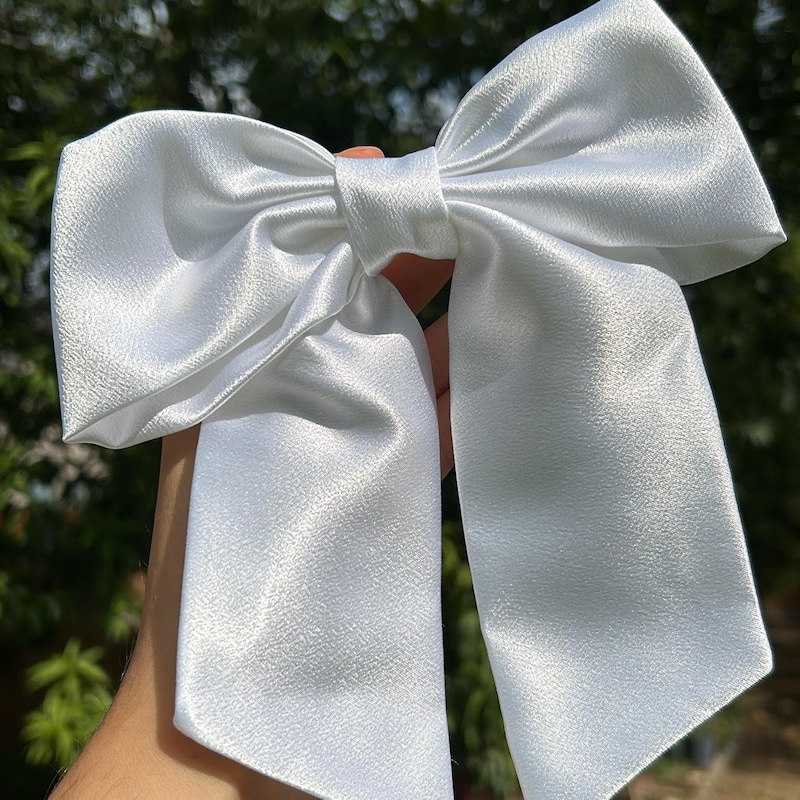 White Hair Bows - Etsy