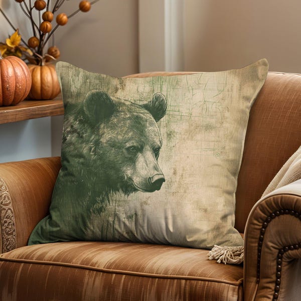 Bear Throw Pillow - Etsy
