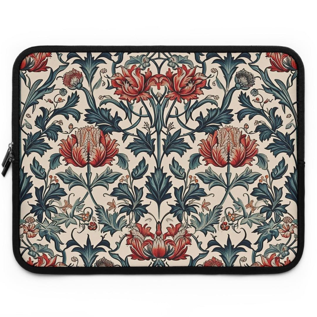 William Morris Floral Laptop Tablet Sleeve | Vintage Tulip Motif ...