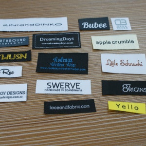 300X Custom Woven Text Only Taffeta Clothing Labels Free Font Styles ...