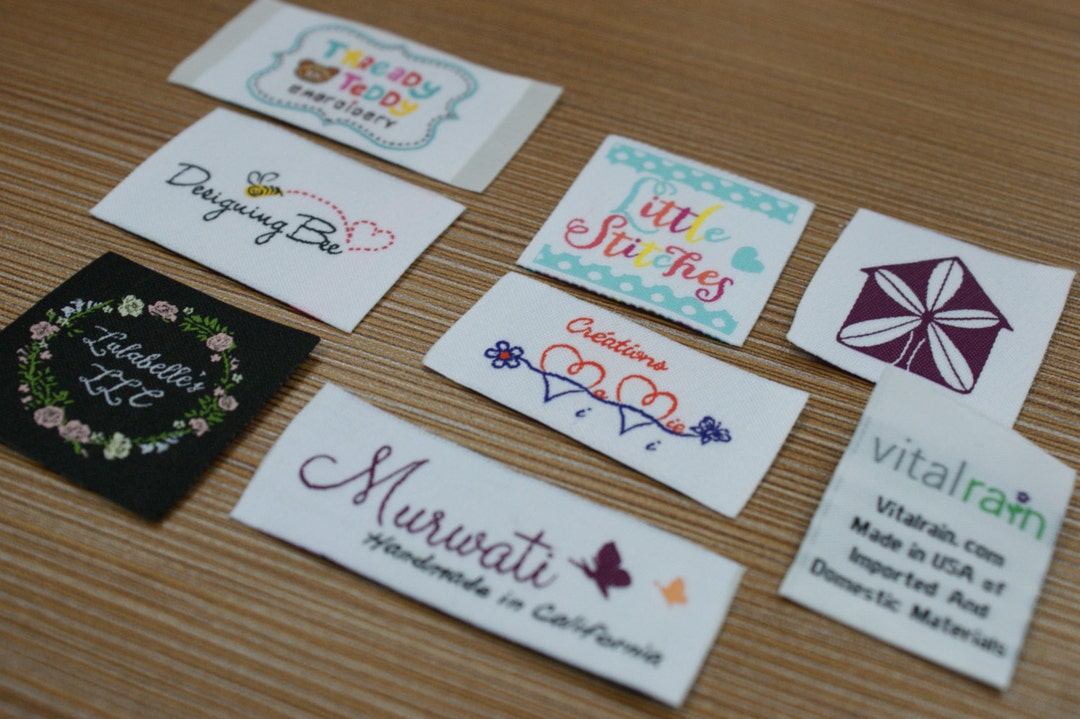 600 Custom Artwork Taffeta Clothing Woven Labels Free Font Styles ...