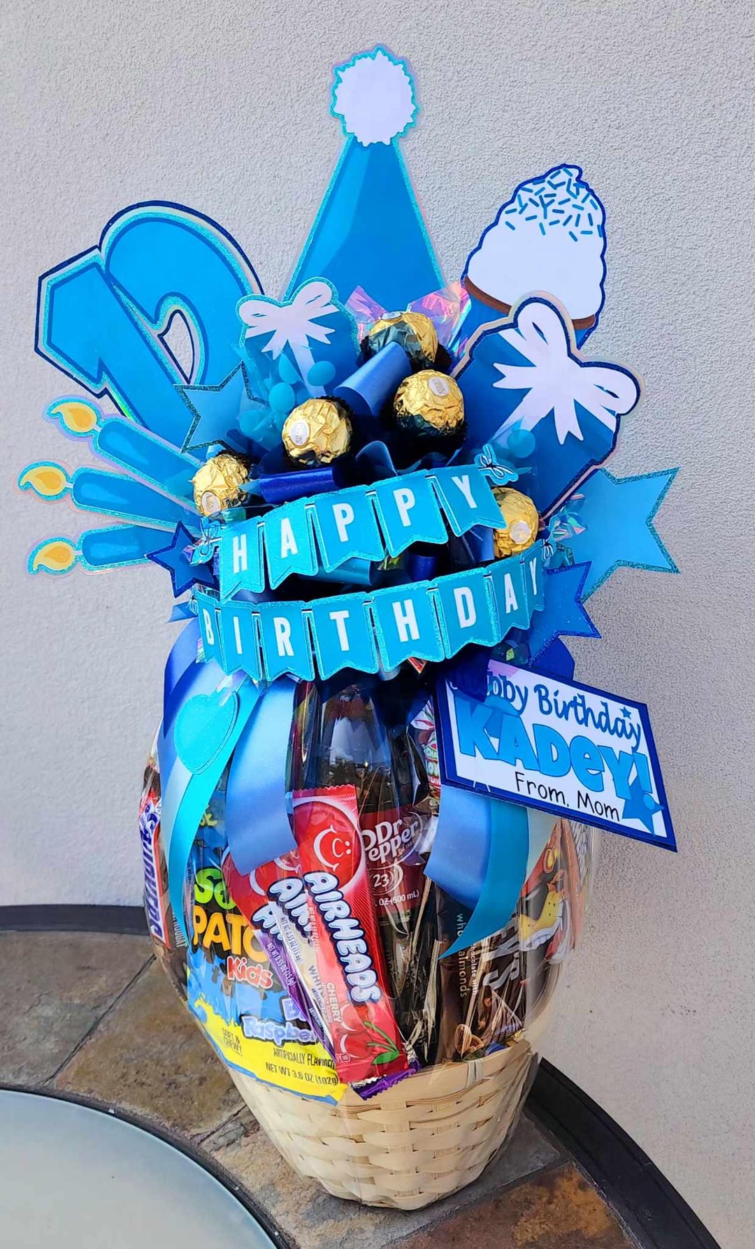 Blue Birthday Gift Basket - Etsy
