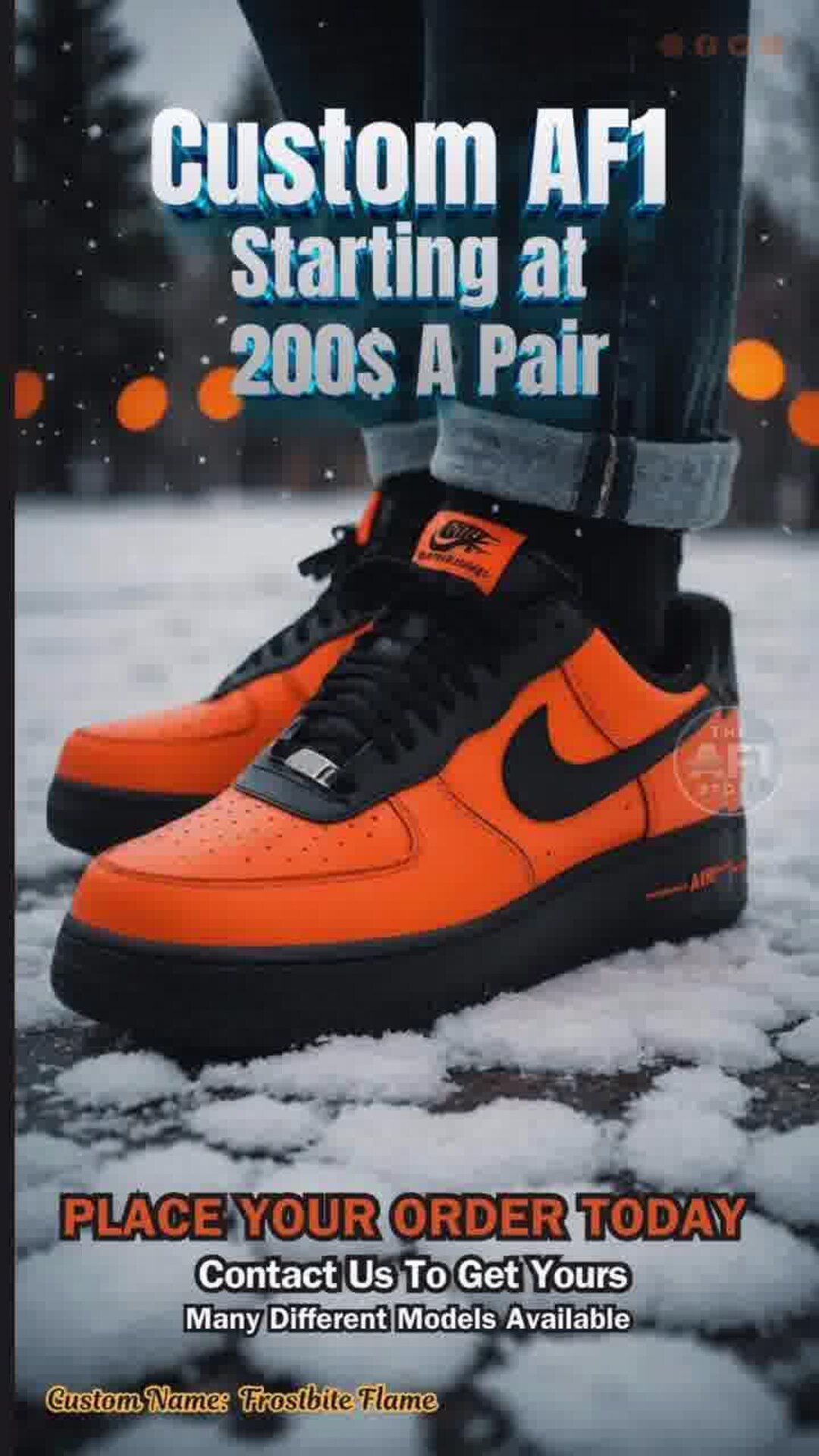 Custom Af1-frostbite Flame - Etsy