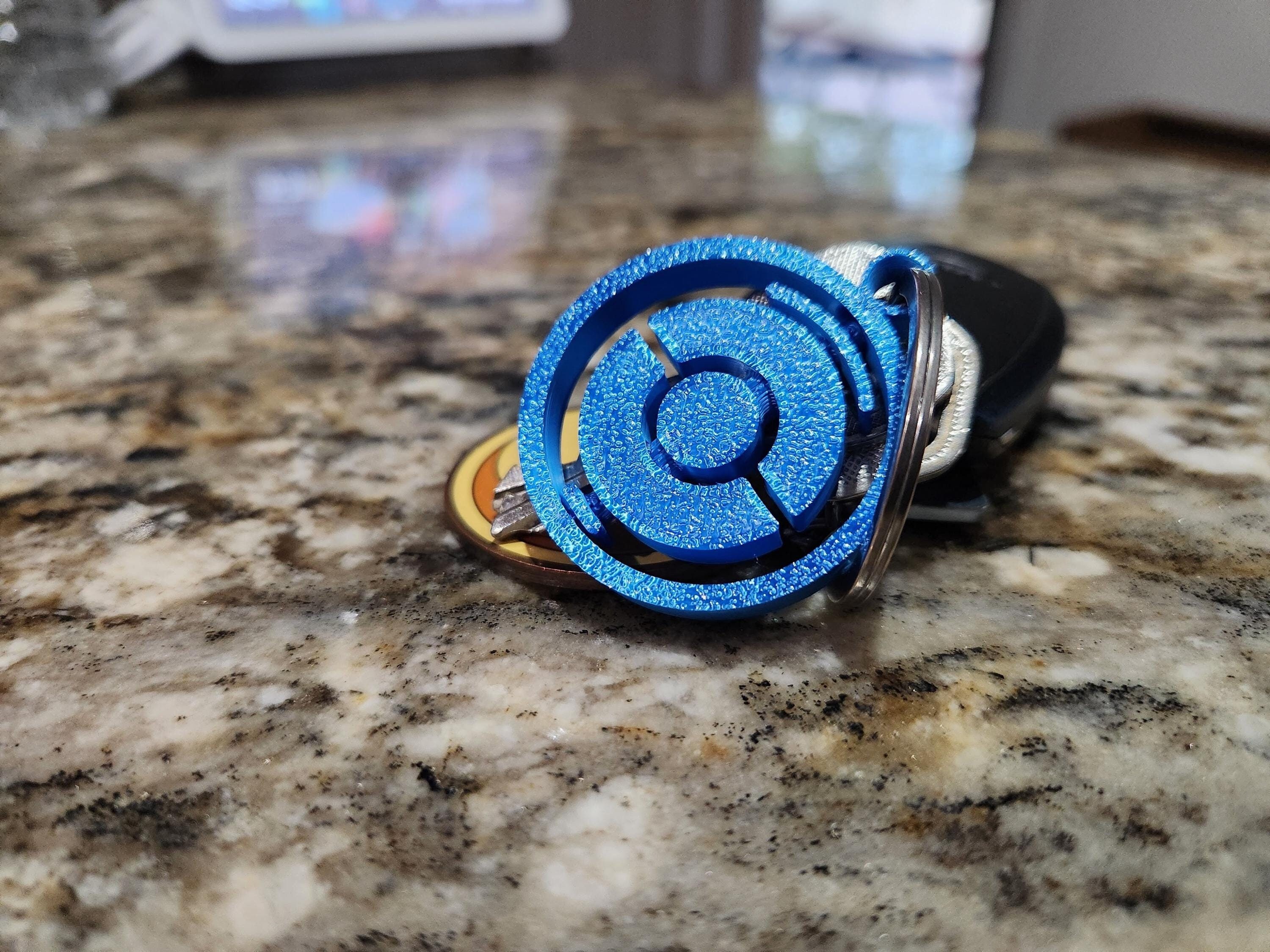 3D Printed Rotating Pokestop Fidget Keychain Spinner Keychain Multiple ...