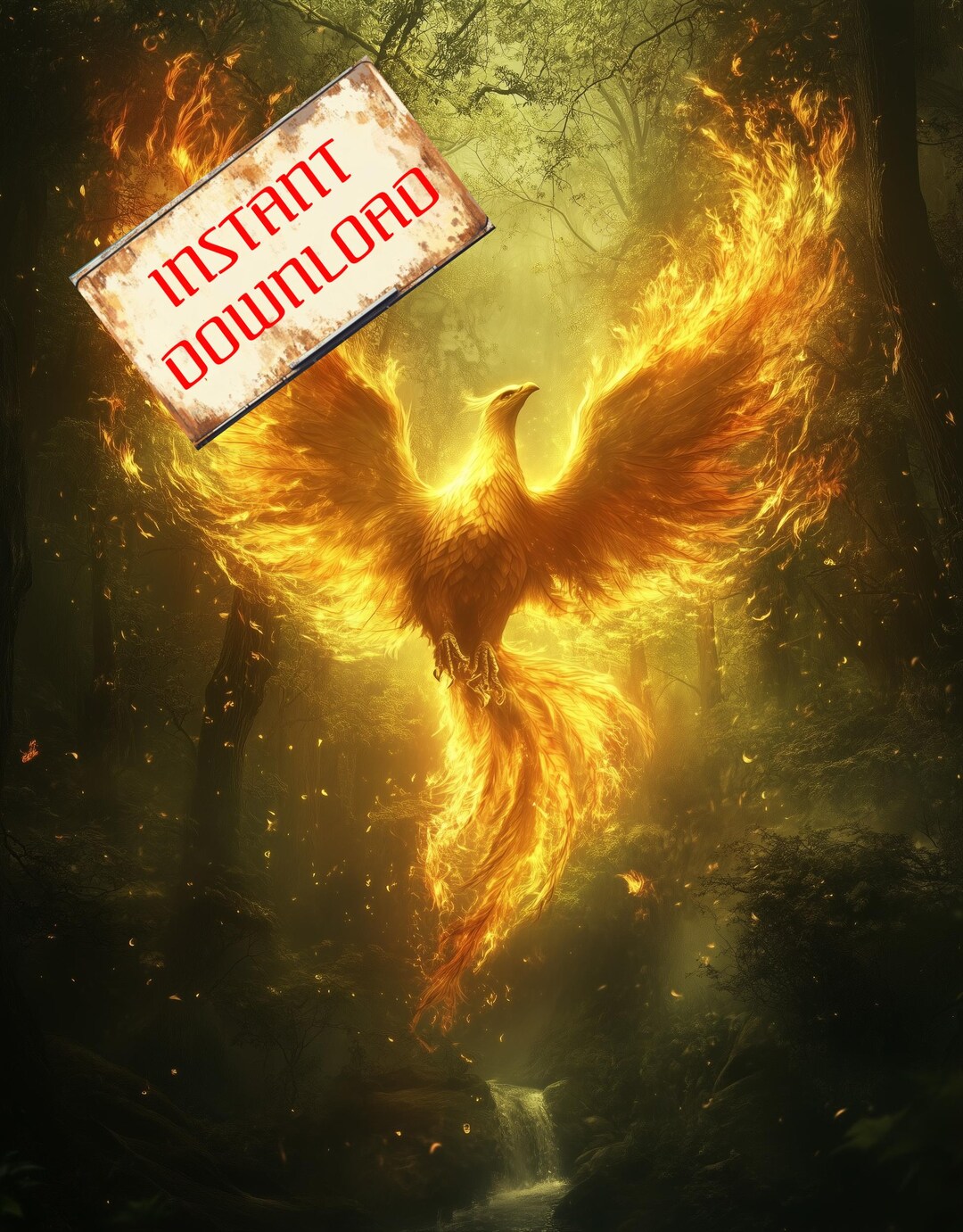 Phoenix Mythical Creature Printable Wall Art Phoenix Digital Download ...