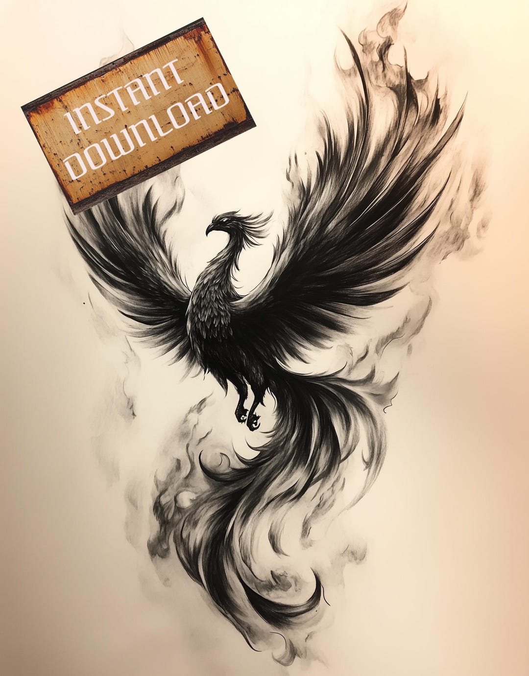 Phoenix Mythical Creature Printable Wall Art Phoenix Digital Download ...