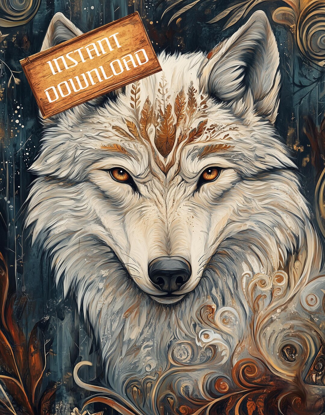 Elegant Wolf Safari Animal Printable Wall Art Safari Animal Digital ...