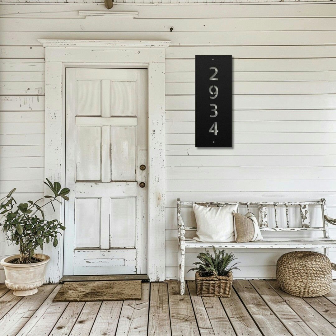 Steel Vertical House Numbers, Address Number Plaque, Metal House ...