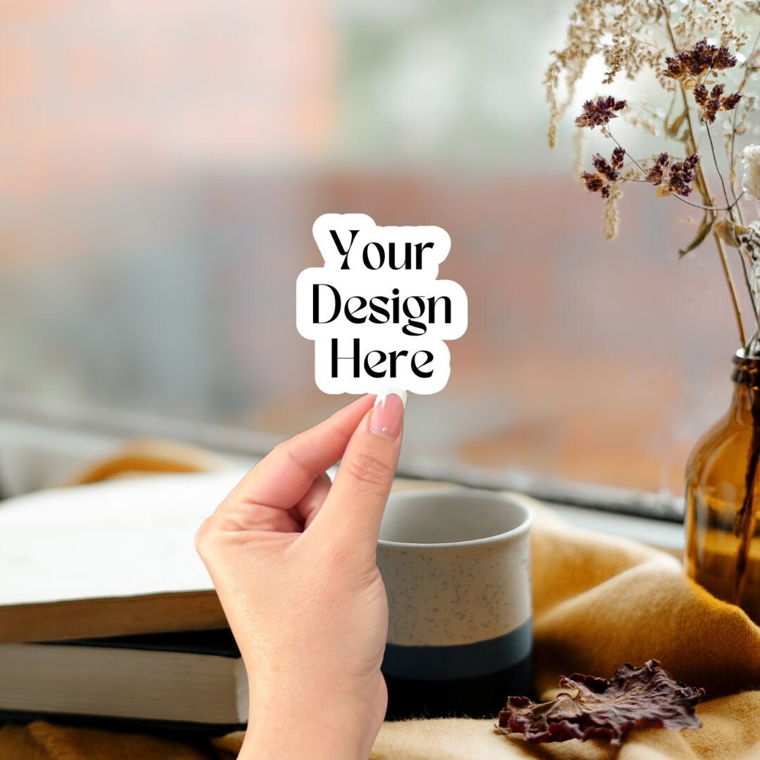 Left Hand Sticker Mockup PNG SVG, Simple Sticker Business Mock, Woman ...