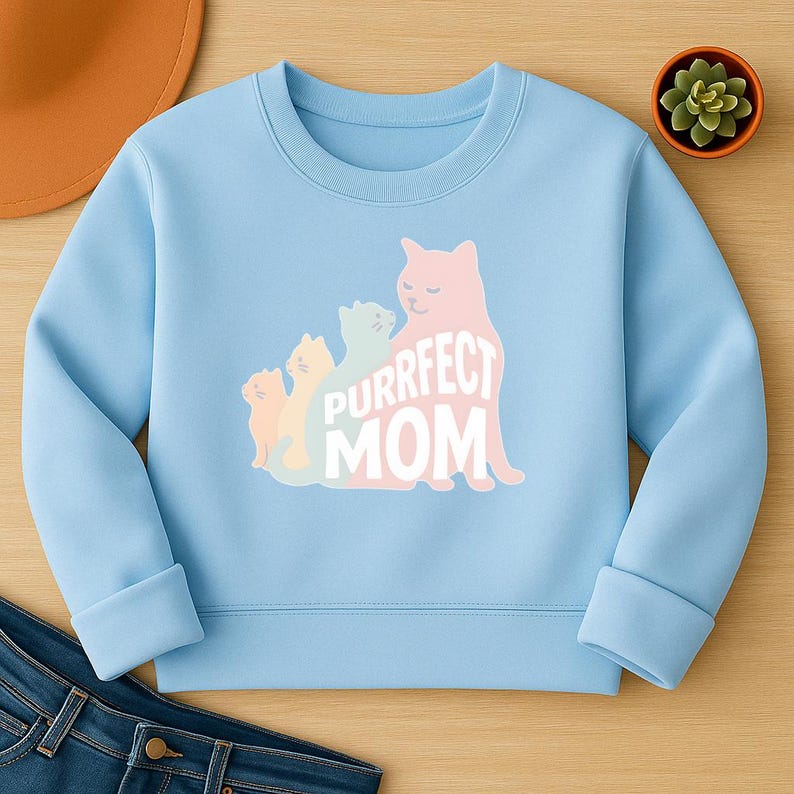 Purrfect Mom Cat PNG | Pastel Cat Mom Clipart | Cute Mother’s Day ...