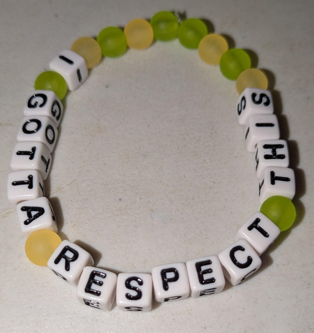 Handmade Yellow and Green "i Gotta Respect This" Friendship Bracelet ...