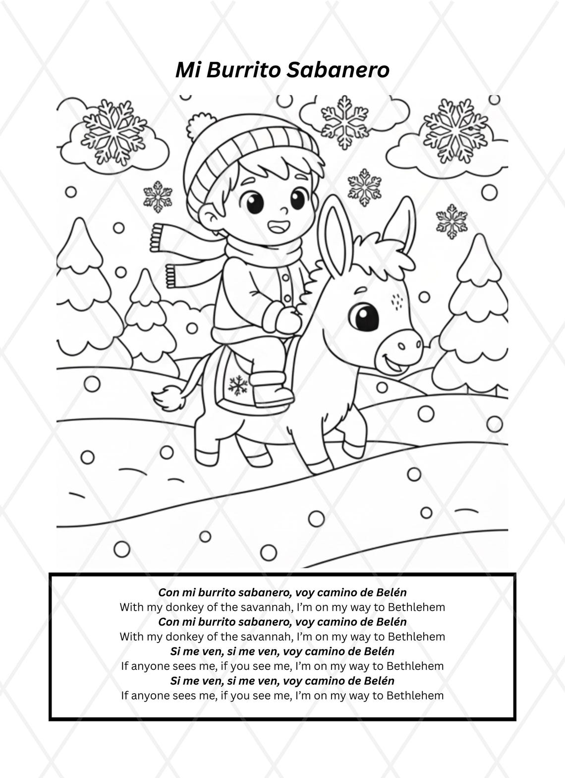 Mi Burrito Sabanero Coloring - Etsy