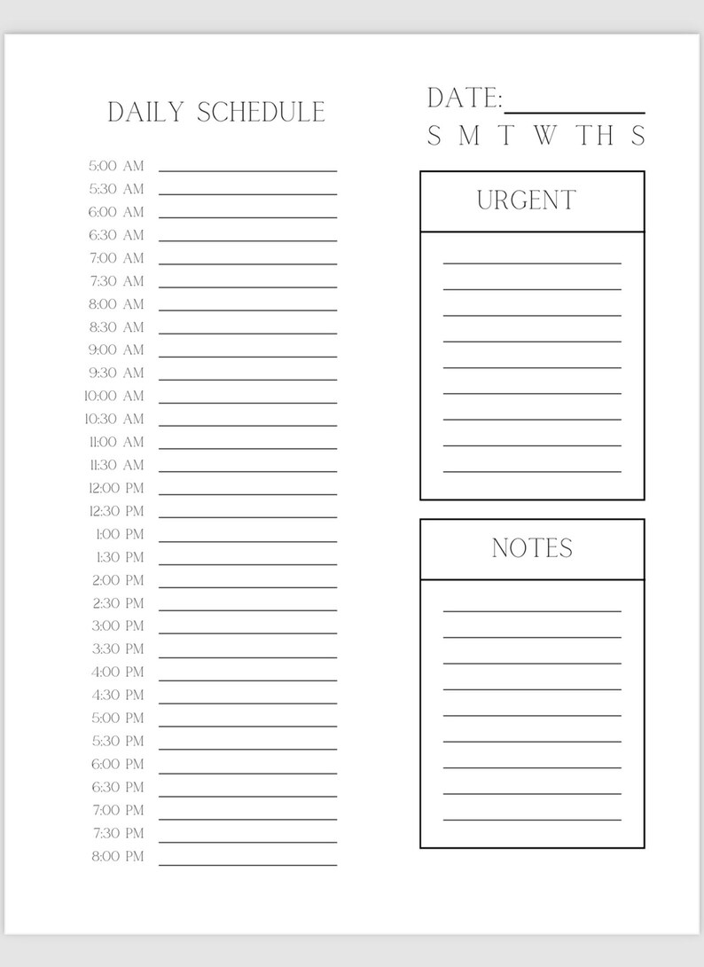 Daily Work Schedule - Etsy