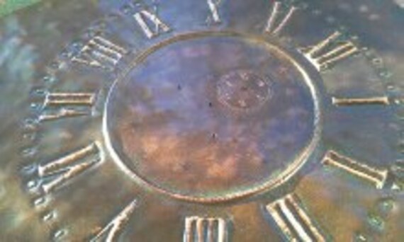 Hand Hammered Copper Clock Face Ashville Clock | Etsy