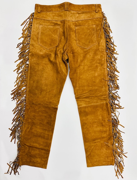 Men Suede Leather Pant Western Style Suede Leather Cowboy Pant Western Suede Pant Suede Leather Tassel Pants Fringed Leather Pant