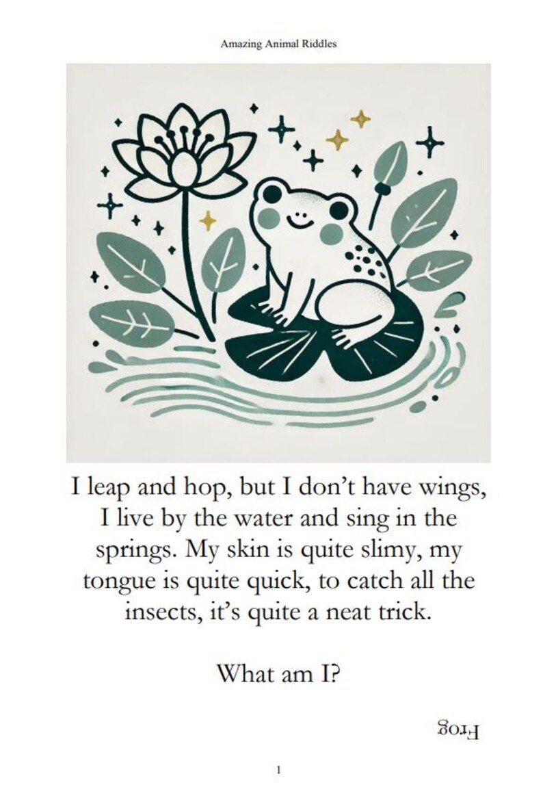 Amazing Animal Riddles , Riddles Book , Family Activity , Learning Fun ...