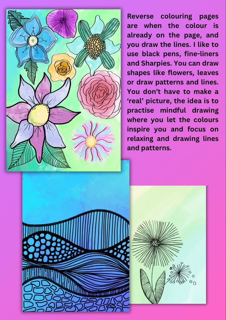 Colourful Reverse Colouring Pages Pdf Digital Download. - Etsy