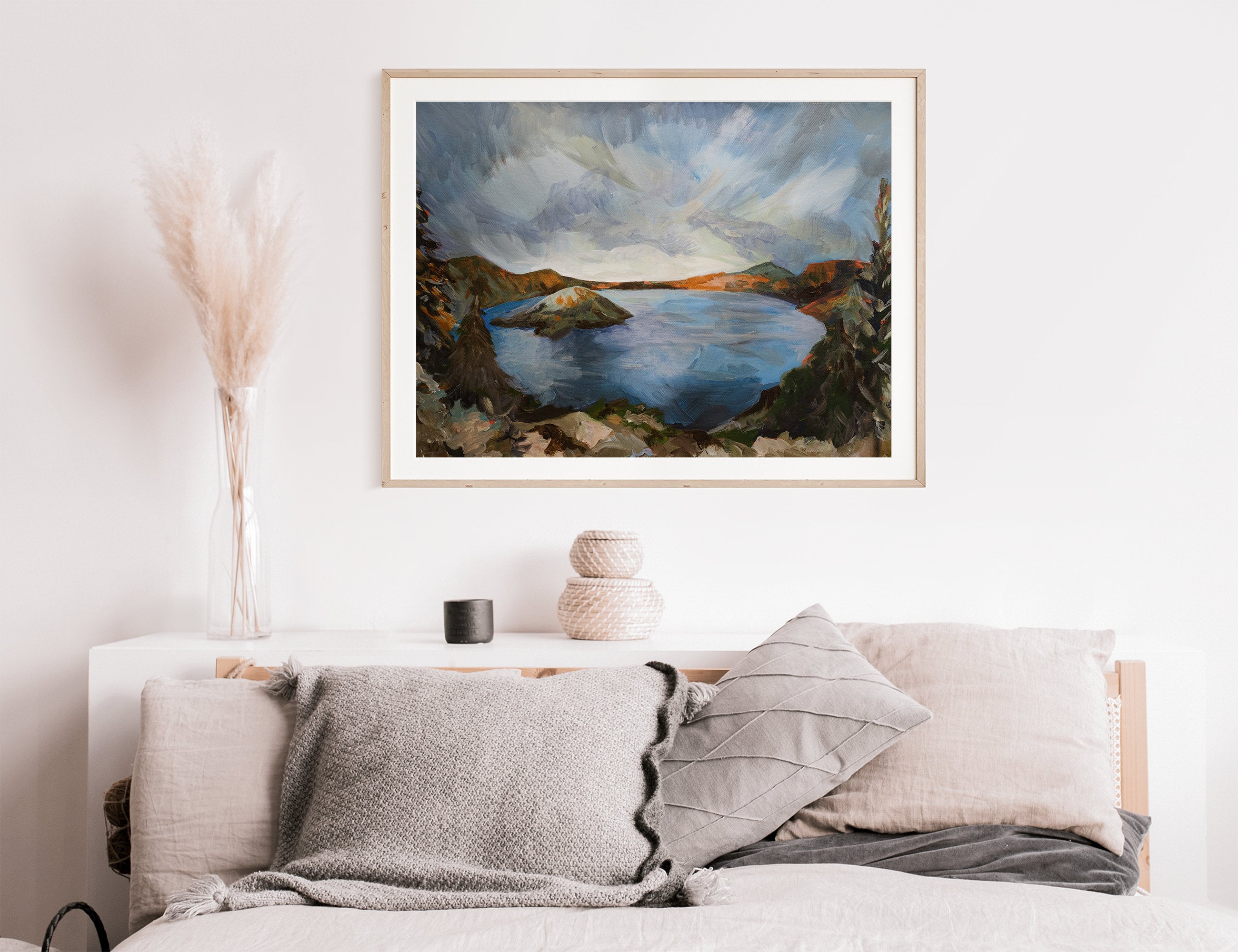 Crater Lake Oregon Painting, Digital Download, Oregon Art, Crater Lake ...