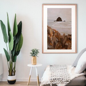 Original Art Print, Haystack Rock Poster, Oregon Coast Art, Cannon ...