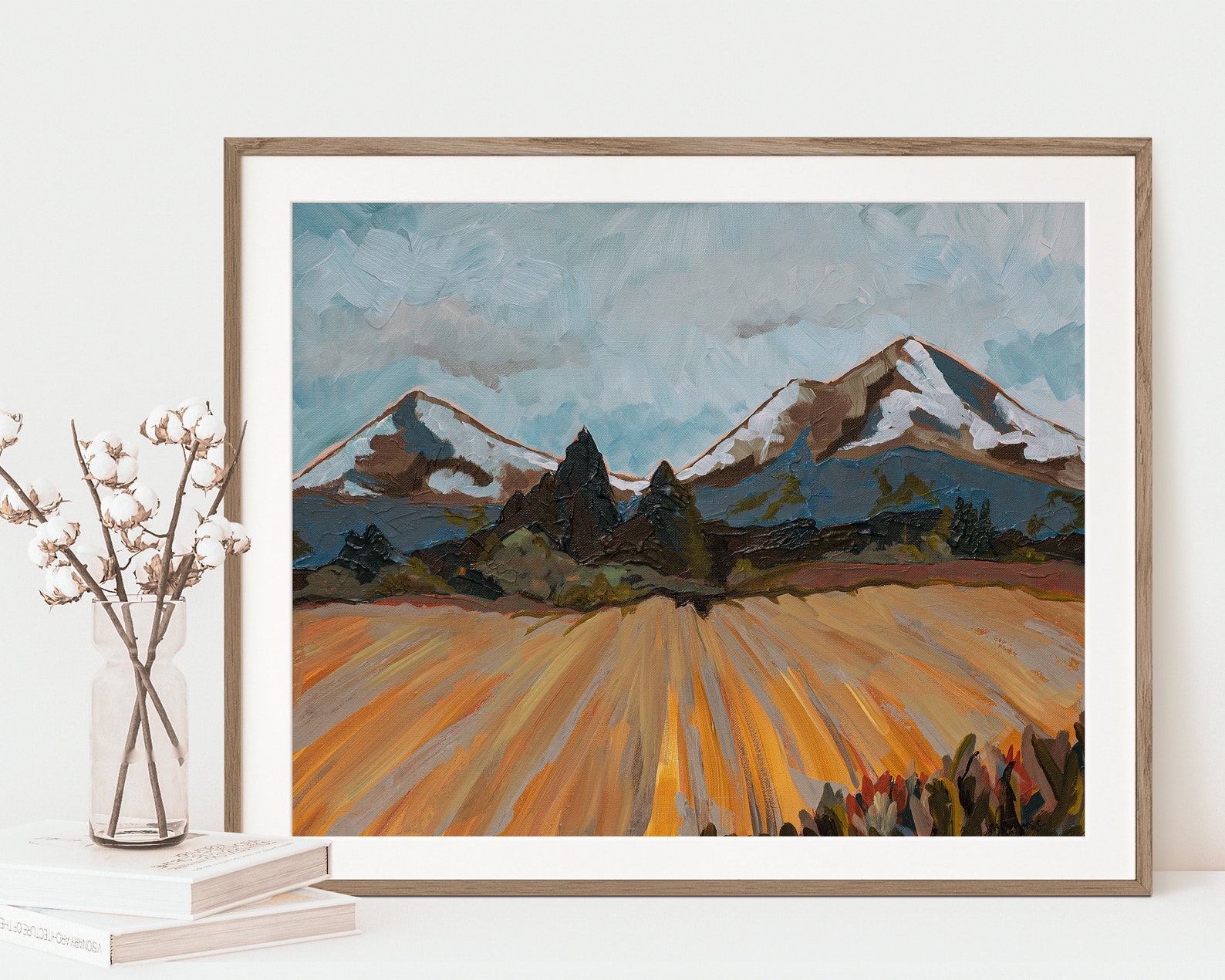 Three Sisters Oregon Painting, Bend Oregon Art, Three Sisters Mountains ...