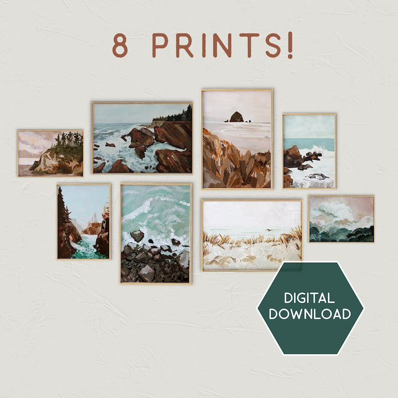 Modern Coastal Art Digital Download, Coastal Art Gallery Wall, Coastal ...