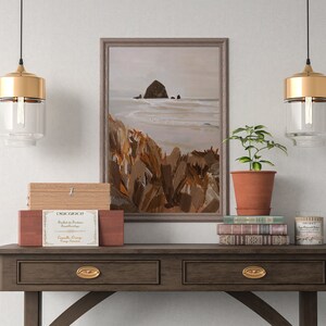 Original Art Print, Haystack Rock Poster, Oregon Coast Art, Cannon ...