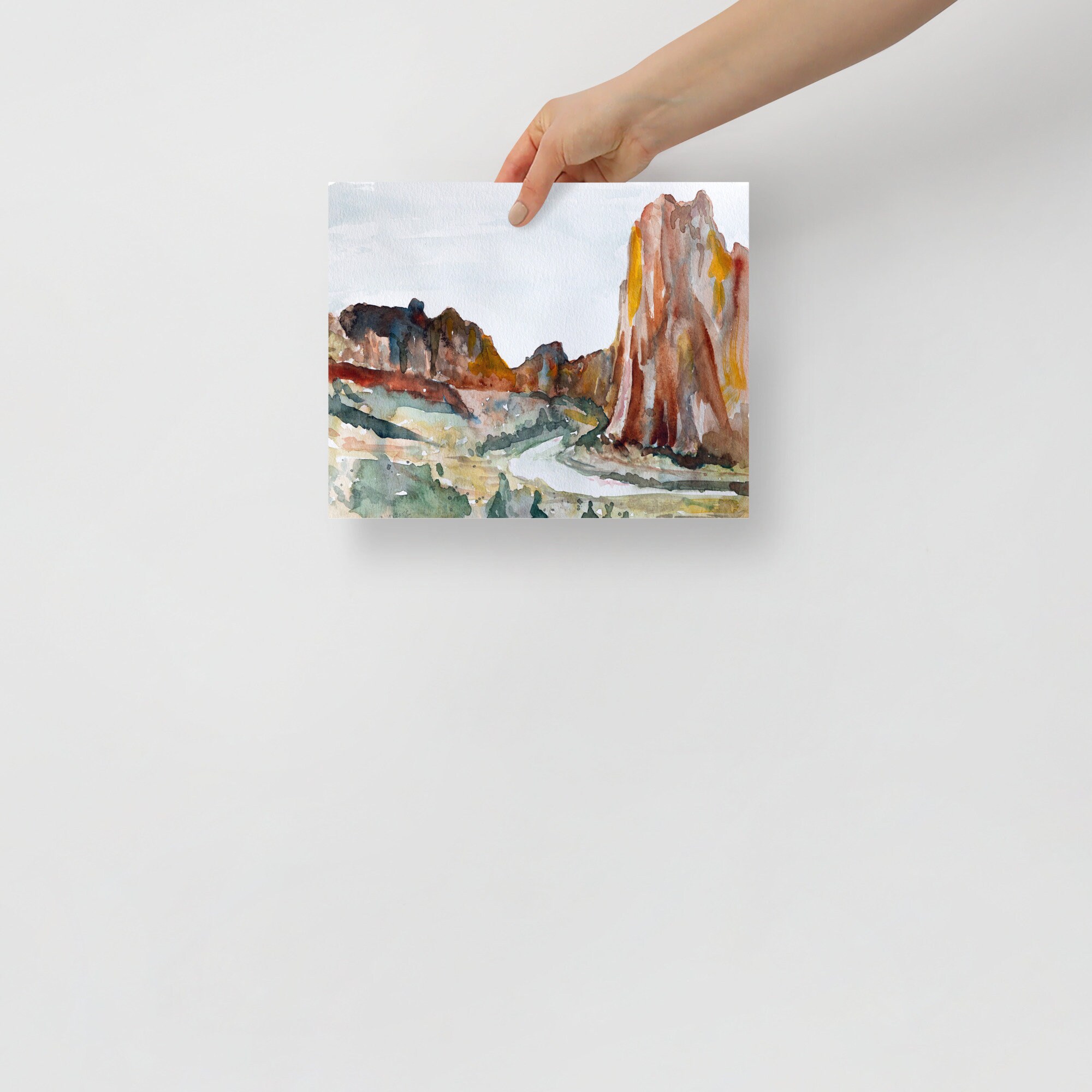 Smith Rock Watercolor, Oregon Watercolor Print, Smith Rock Oregon Art ...