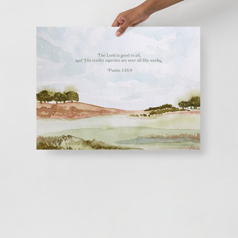 Bible Verse Print Christian Watercolor Art Text Scripture Painting ...