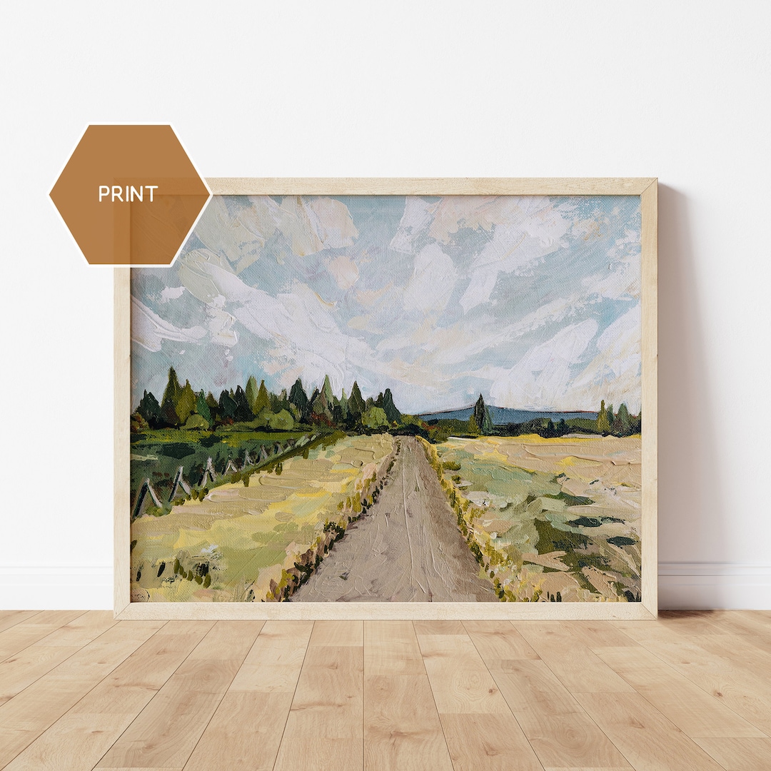 Oregon Landscape Print Vineyard Art Oregon Painting Country Wall Art ...