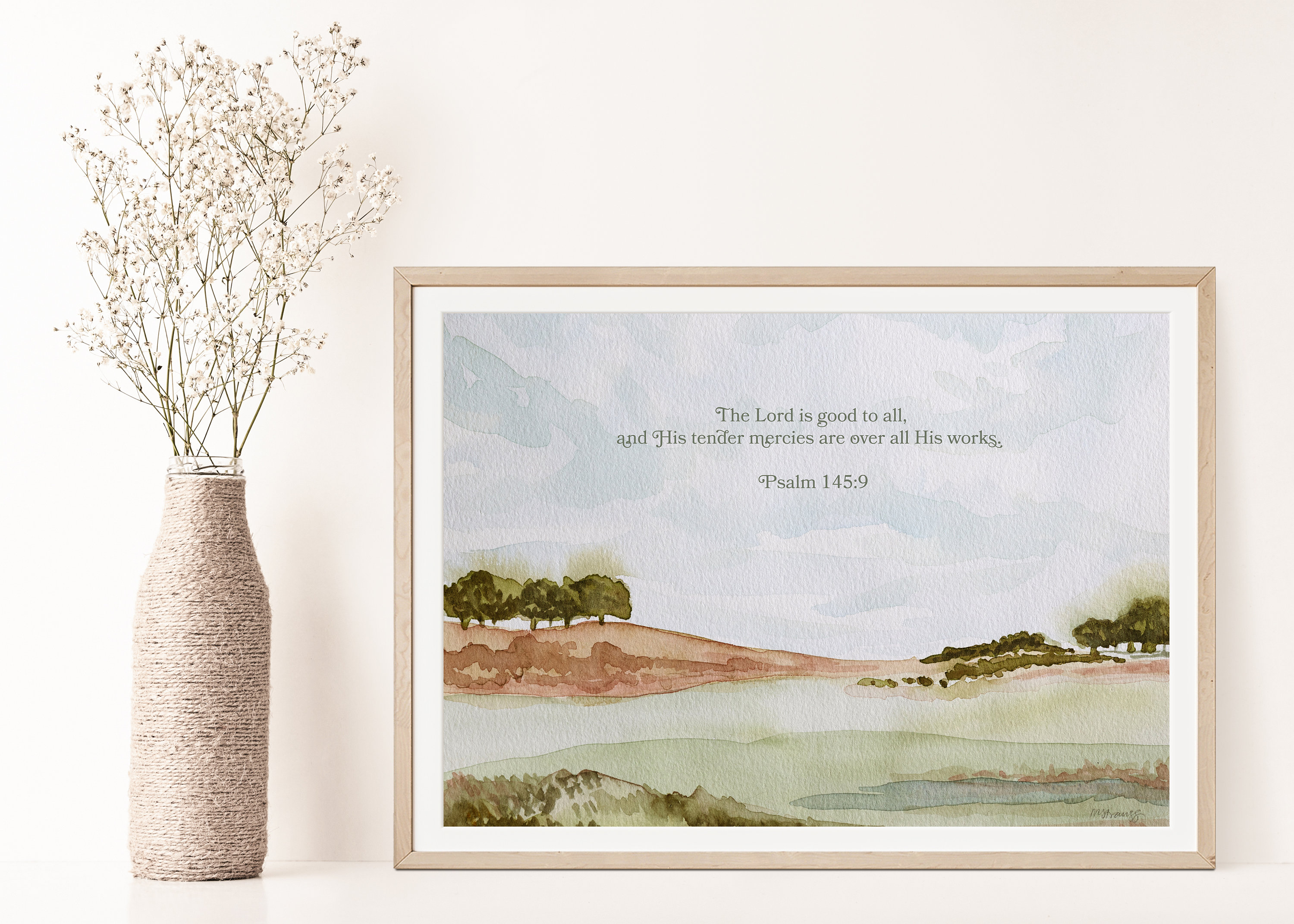 Bible Verse Print Christian Watercolor Art Text Scripture Painting ...
