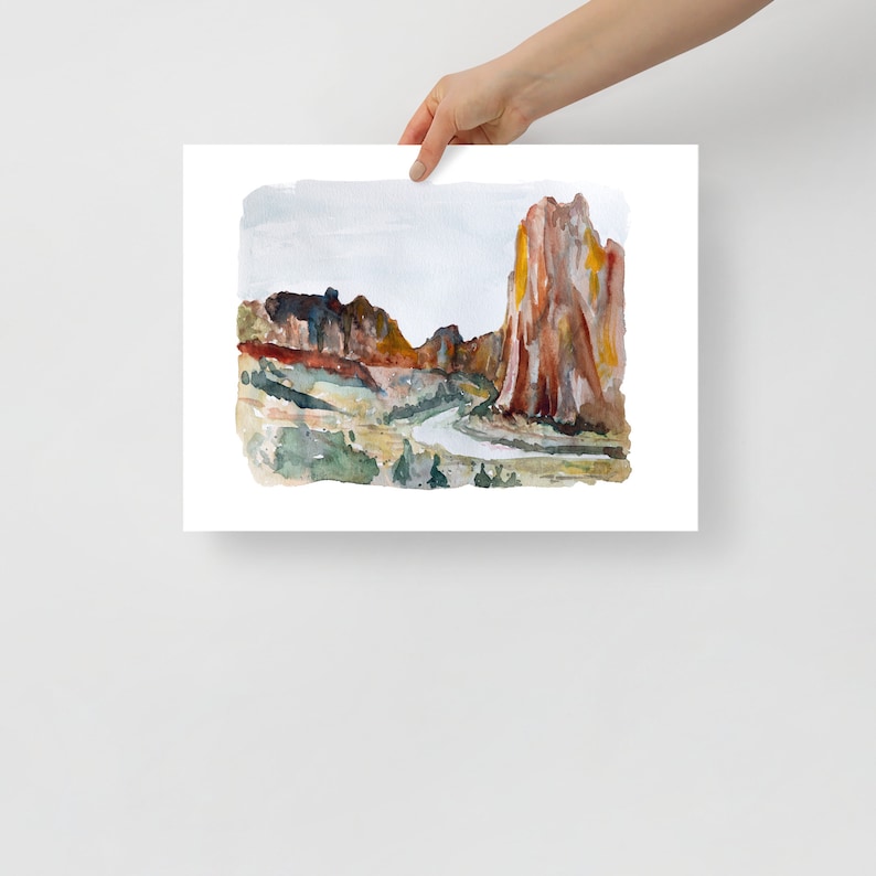 Smith Rock Watercolor, Oregon Watercolor Print, Smith Rock Oregon Art ...