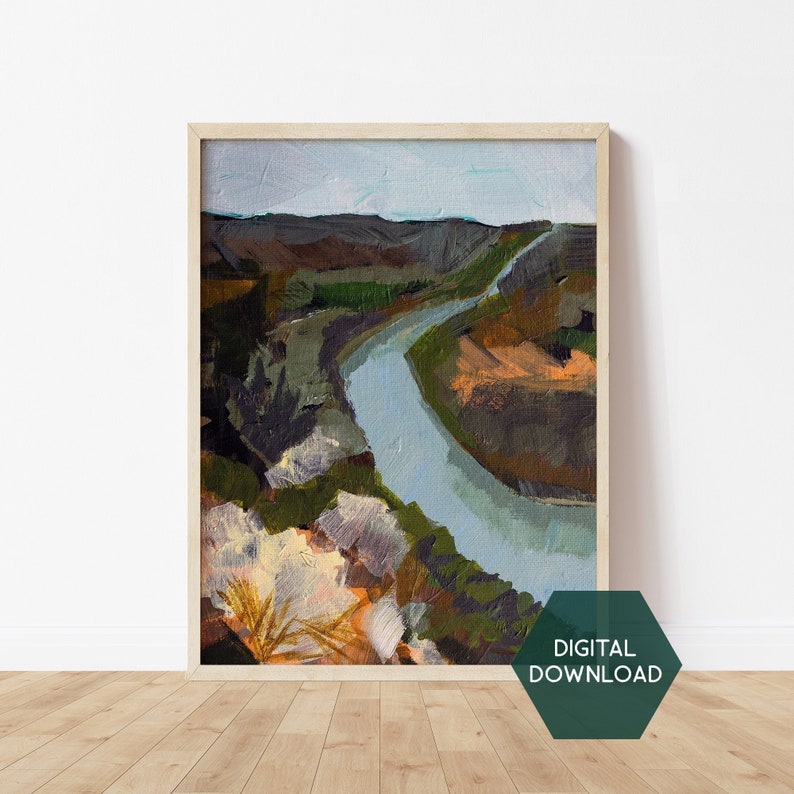 Snake River Acrylic Painting Digital Download Wall Art - Etsy