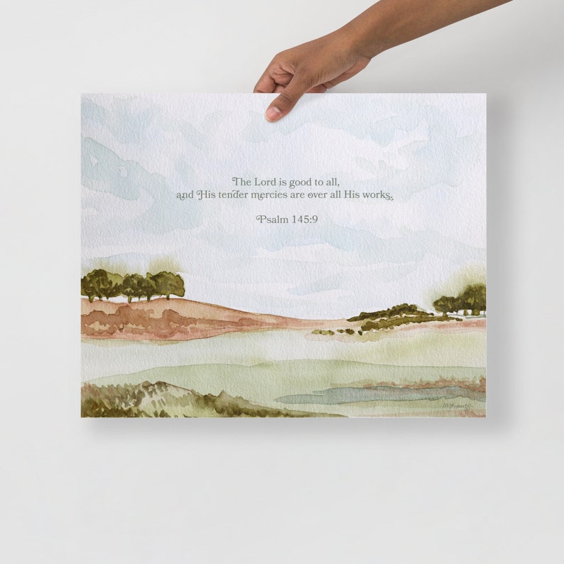 Bible Verse Print Christian Watercolor Art Text Scripture Painting ...