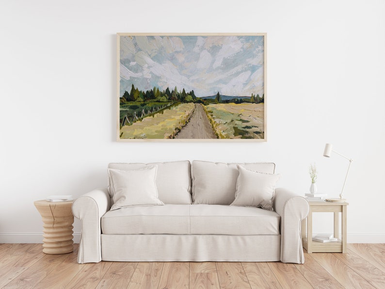 Oregon Landscape Painting, Oregon Art, Oregon Farm Road Print, Oregon ...
