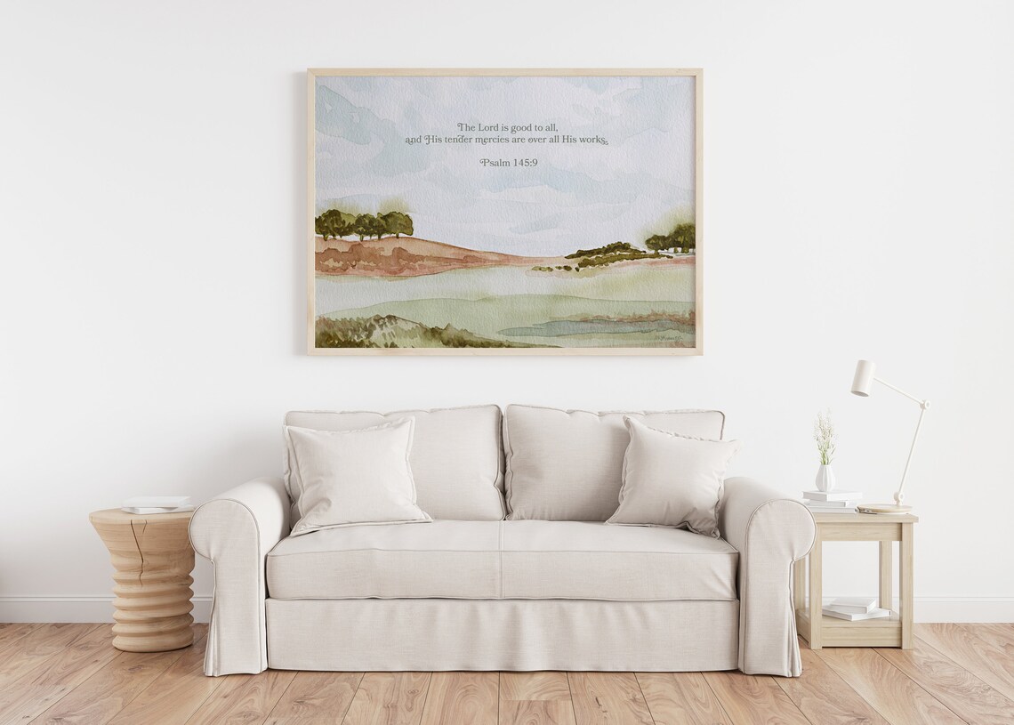 Bible Verse Print Christian Watercolor Art Text Scripture Painting ...