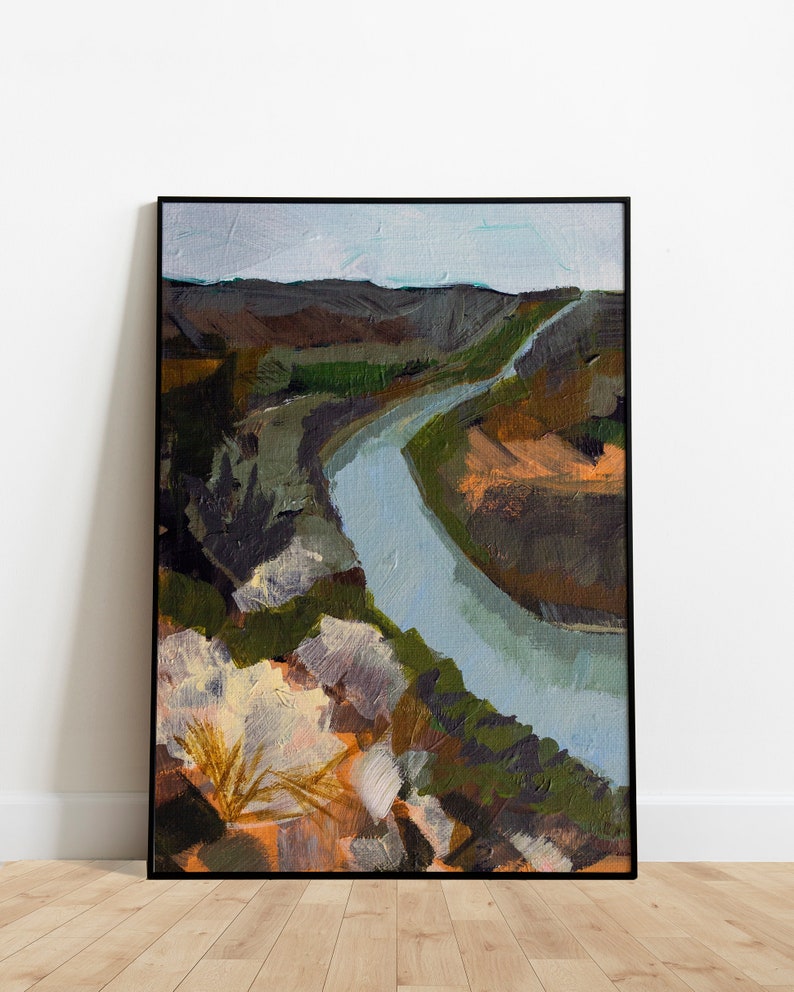 Snake River Painting Idaho Print Western Wall Art Textured - Etsy