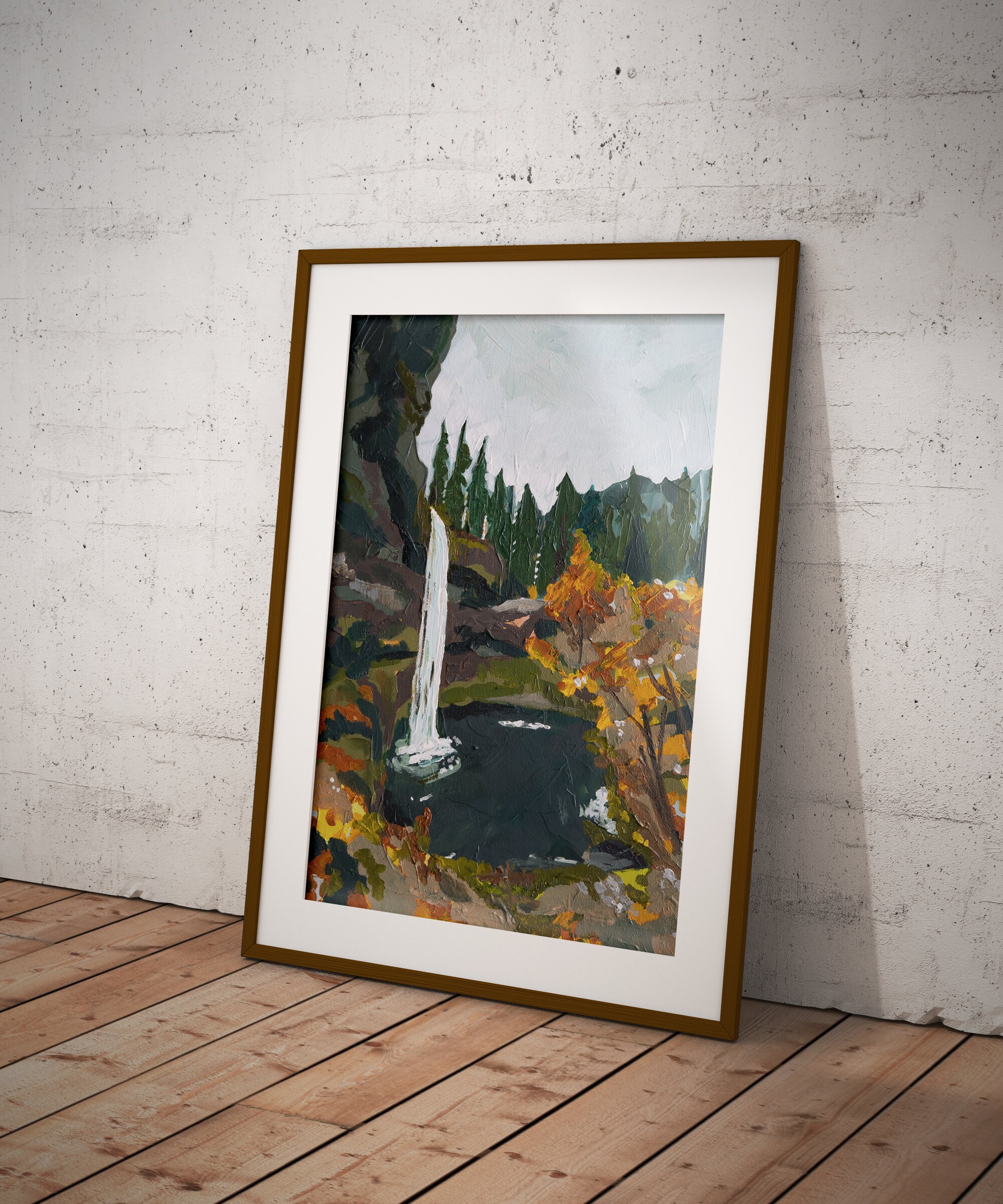 Silver Falls Oregon Painting Instant Digital Download Waterfall ...