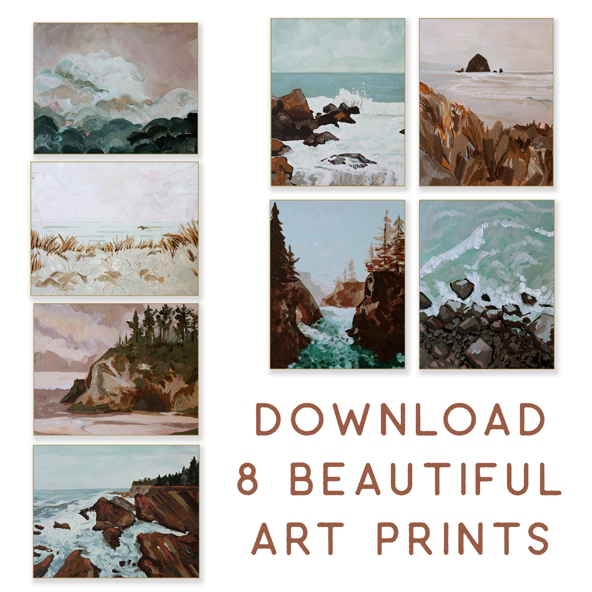 Modern Coastal Art Digital Download, Coastal Art Gallery Wall, Coastal ...