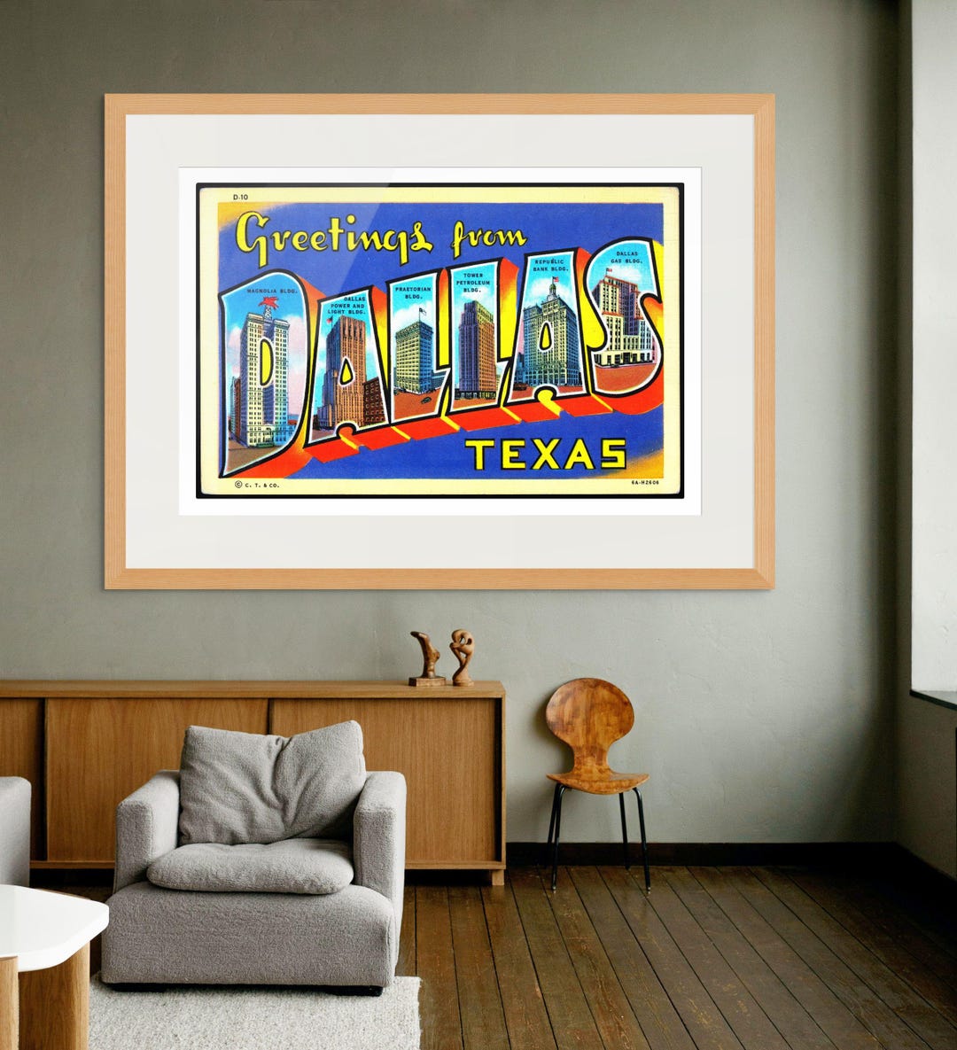 Dallas Texas Vintage Postcard Art Print: Retro Travel Poster - Etsy
