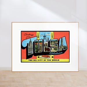 Tulsa Oklahoma Art Print, the Oil City of the World Vintage Travel ...