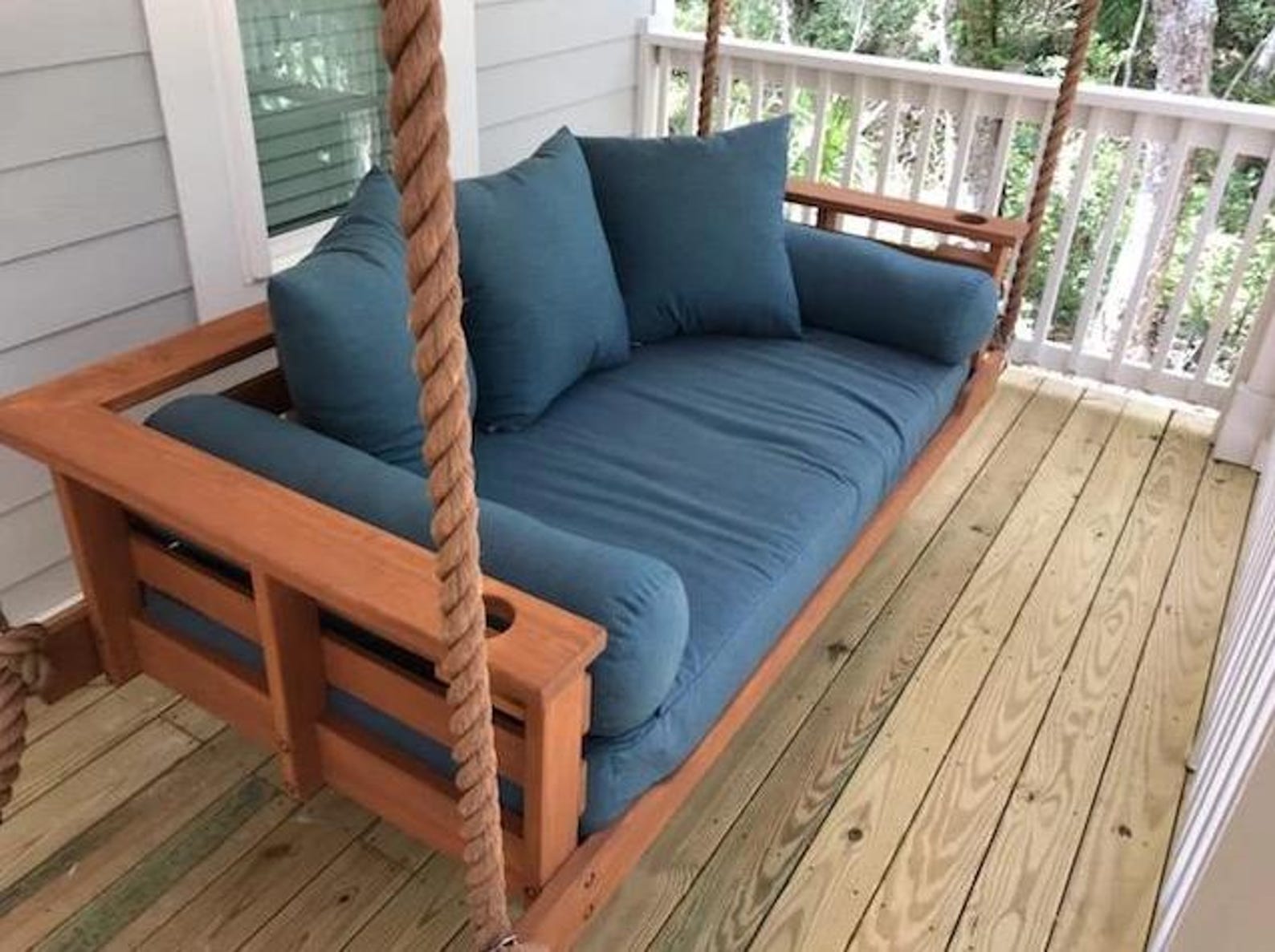 Porch Swing Bed, Wooden Swing Bed, Rocking Bed Swing, Garden Bed Swing ...