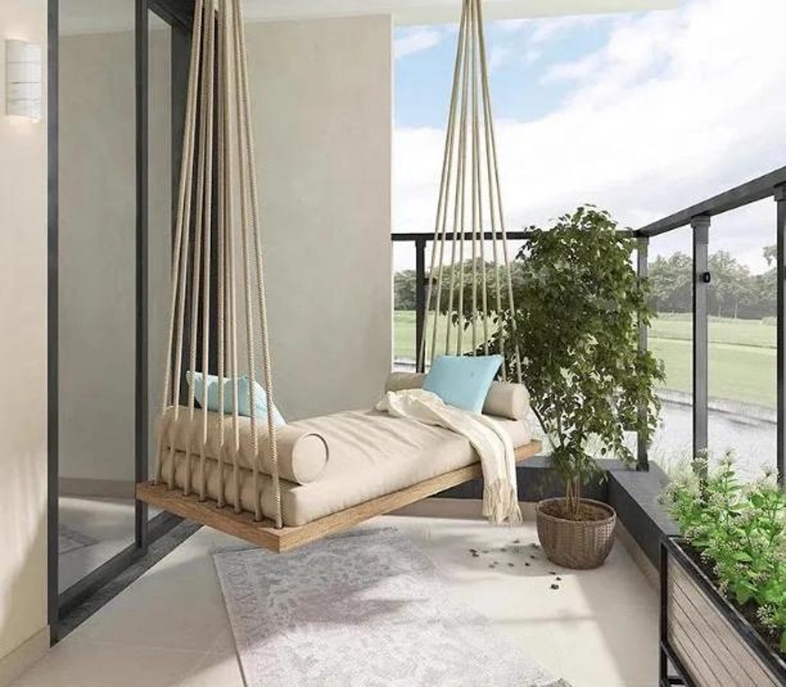 Wooden Bed Swing, Wooden Porch Swing, Farmhouse Swing, Patio Swing ...