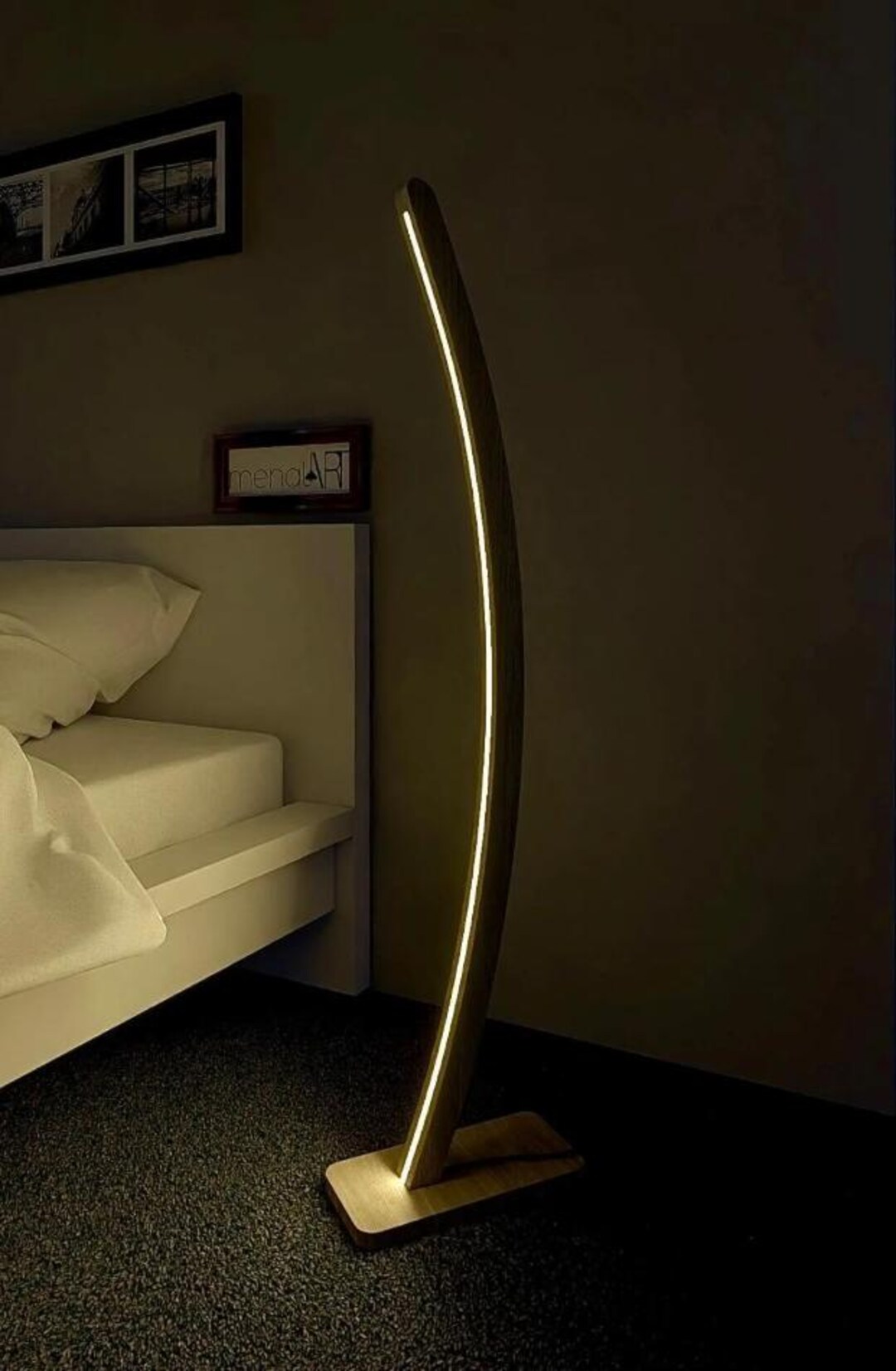 Modern Wood Floor Lamp for Living Room With LED Light, LED Light ...