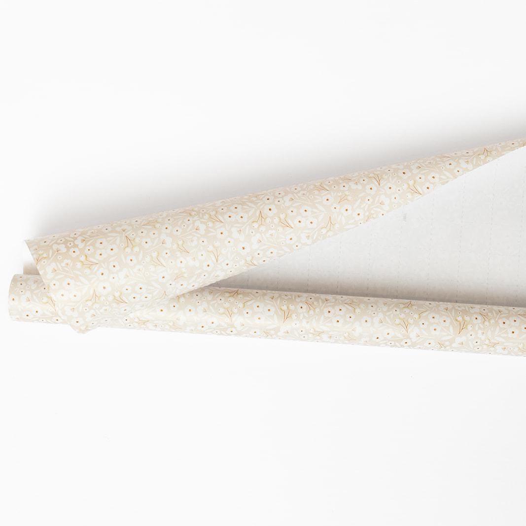 Neutral Floral Wrapping Paper Roll, Christmas Gift Wrap, Birthday Gift ...