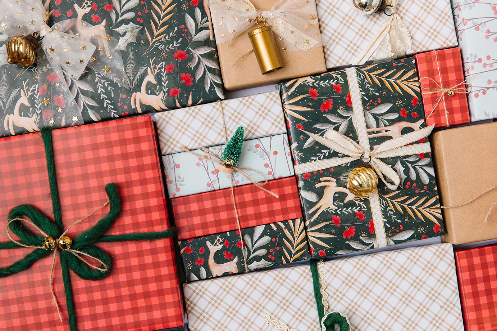 Deer Christmas Wrapping Paper Roll, Reindeer Gift Wrap, Extra Long Gift ...
